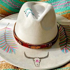 MiddleClassy | Accessories | Feathers In Color Boho Hat | Poshmark